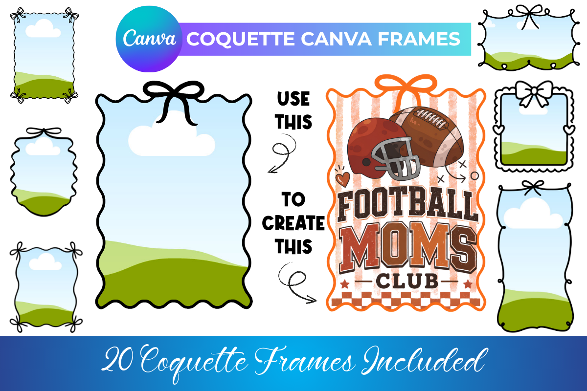 Coquette Doodle Border Canva Frames Graphic by Charnelle's Canvas ...
