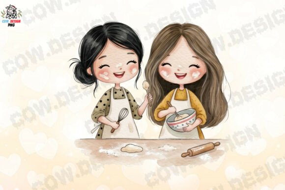 Cute Best Friends 13 PNG Graphic by COW.design · Creative Fabrica