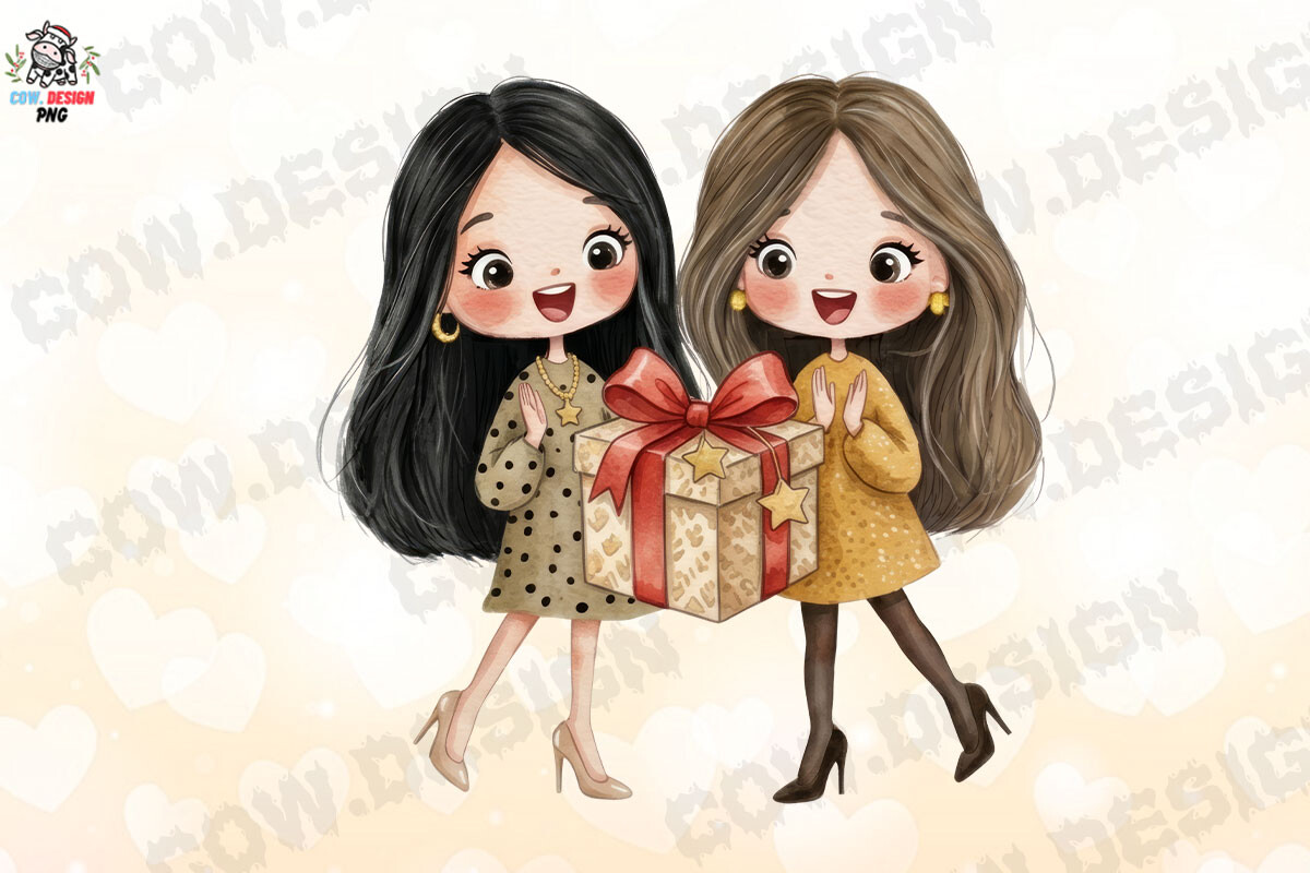 Cute Best Friends 18 PNG Graphic by COW.design · Creative Fabrica