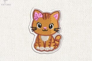 Cute Cat Patch Embroidery Design · Creative Fabrica