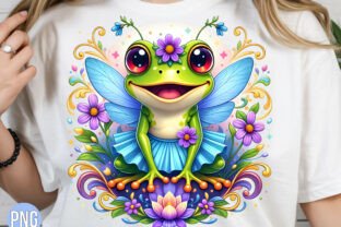 Cute Fairy Frog Lotus Wings Flower PNG Graphic by RICH CREATION ...