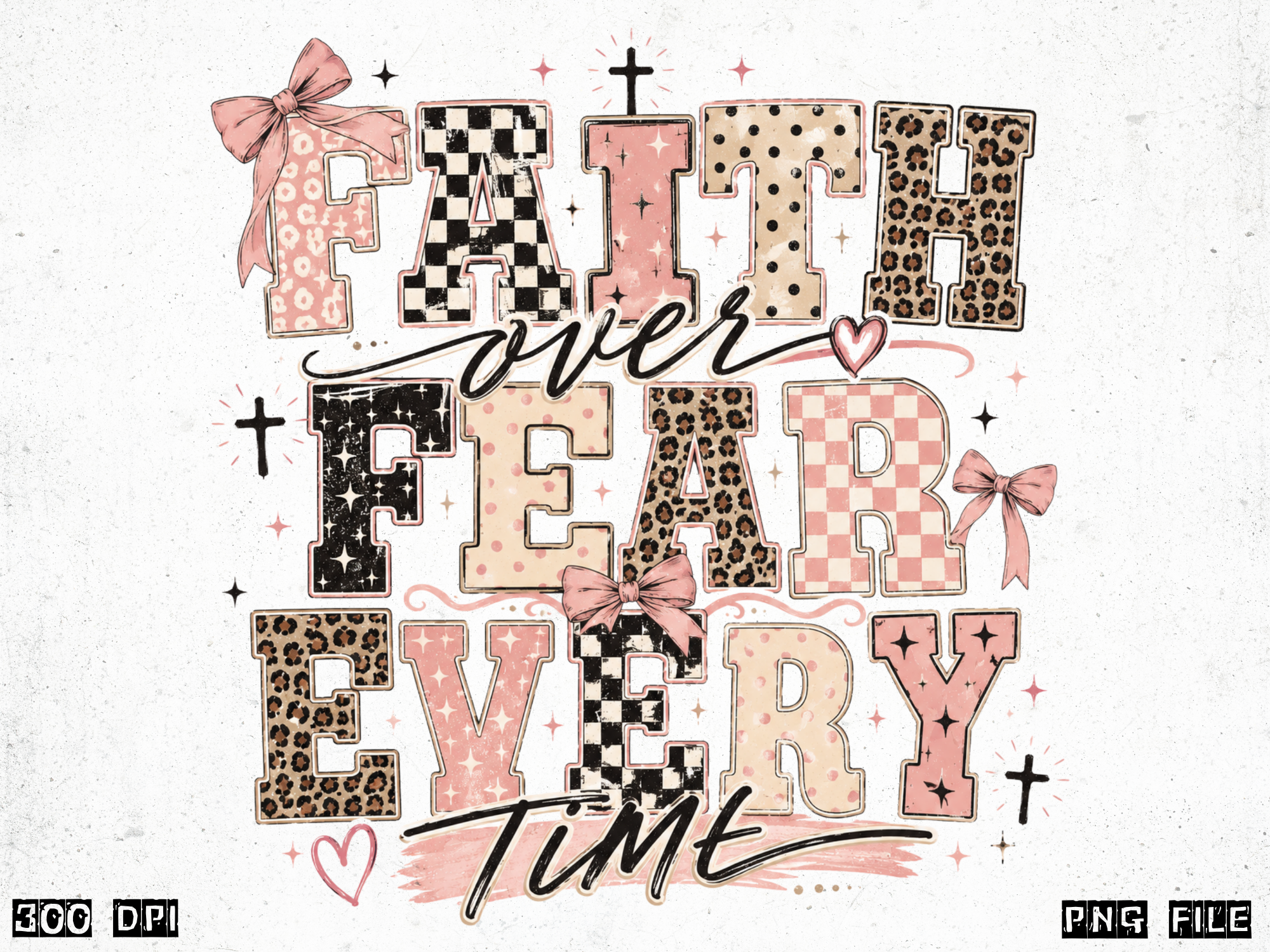 Faith over Fear Every Time PNG, Coquette Graphic by Craftcity ...