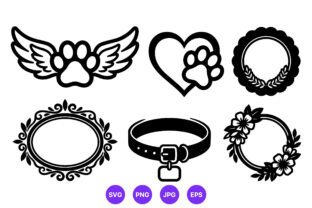 Pet Paw Wings Collar Floral Icon Vector Graphic by DesignVectx ...