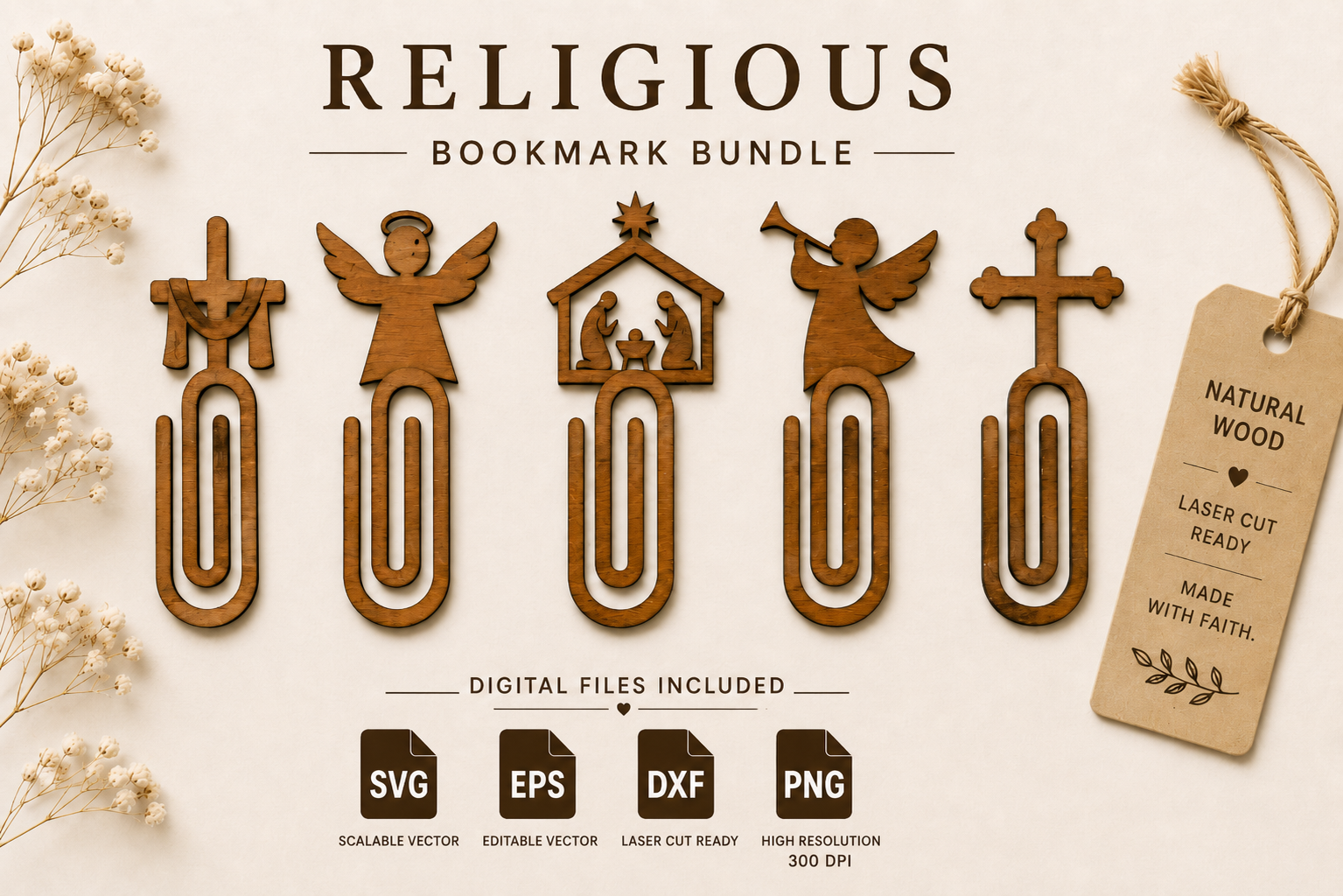 Religious Bookmarks SVG Laser Cut Bundle · Creative Fabrica