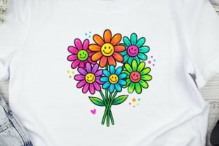 Retro Happy Face Flower Bouquet PNG Graphic by ArtbyCrystalJennings ...