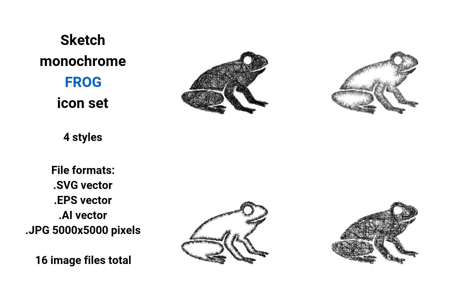 Sketch Frog Icon Set Graphic by davidzydd · Creative Fabrica
