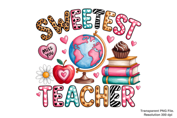 Sweetest Teacher PNG Graphic by Trendy PNG Co. · Creative Fabrica