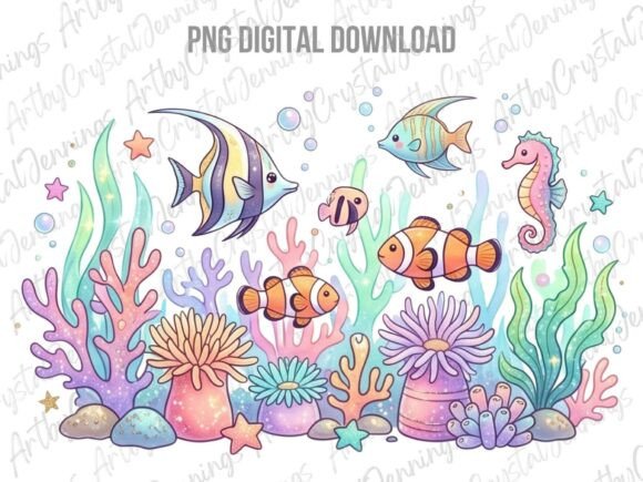 Ocean Coral Reef Underwater PNG Graphic by ArtbyCrystalJennings ...