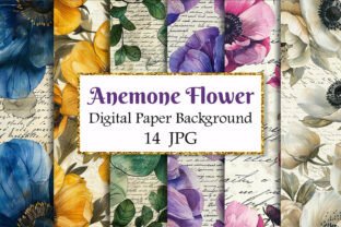 Vintage Anemone Flower Digital Paper Graphic by Precision Patterns ...