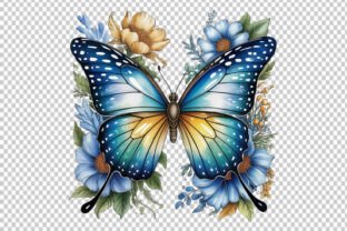 Watercolor Butterfly Flowers PNG Bundle Graphic by Creative Studio 55 ...