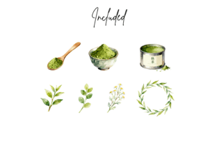 Watercolor Matcha Clipart Green Tea Graphic by KawaiiDigitalByNan ...