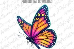 Watercolor Neon Butterfly PNG Graphic by ArtbyCrystalJennings ...