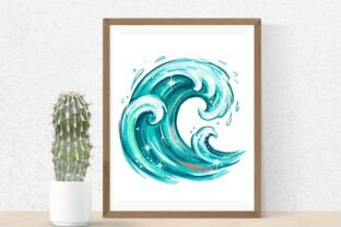 Watercolor Ocean Wave Clipart PNG Graphic by ArtbyCrystalJennings ...