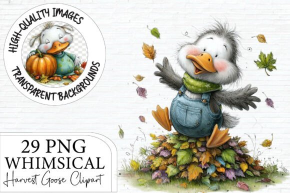 Whimsical Harvest Time Goose Clipart Graphic by Artoya · Creative Fabrica