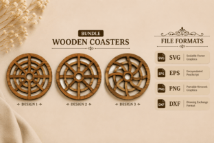 Wooden Coaster Bundle SVG · Creative Fabrica