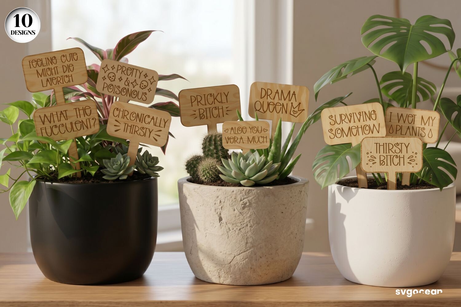 Wooden Plant Tags SVG Bundle Graphic by SvgOcean · Creative Fabrica