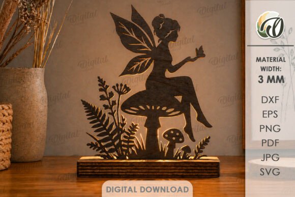 3D Fairy Light Stand Laser Cut · Creative Fabrica