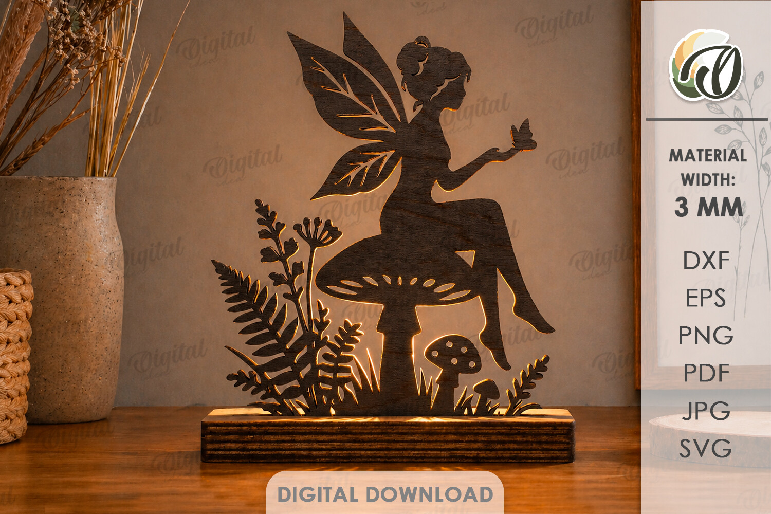 3D Fairy Light Stand Laser Cut · Creative Fabrica