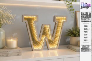 3D Infinity Mirror Letter Laser Cut |CNC · Creative Fabrica