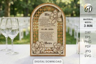 3D Wedding Vow Displays Bundle Laser Cut · Creative Fabrica