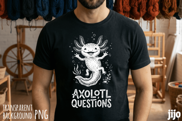 Axolotl Questions Cute Aquatic PNG Graphic by jijopero · Creative Fabrica