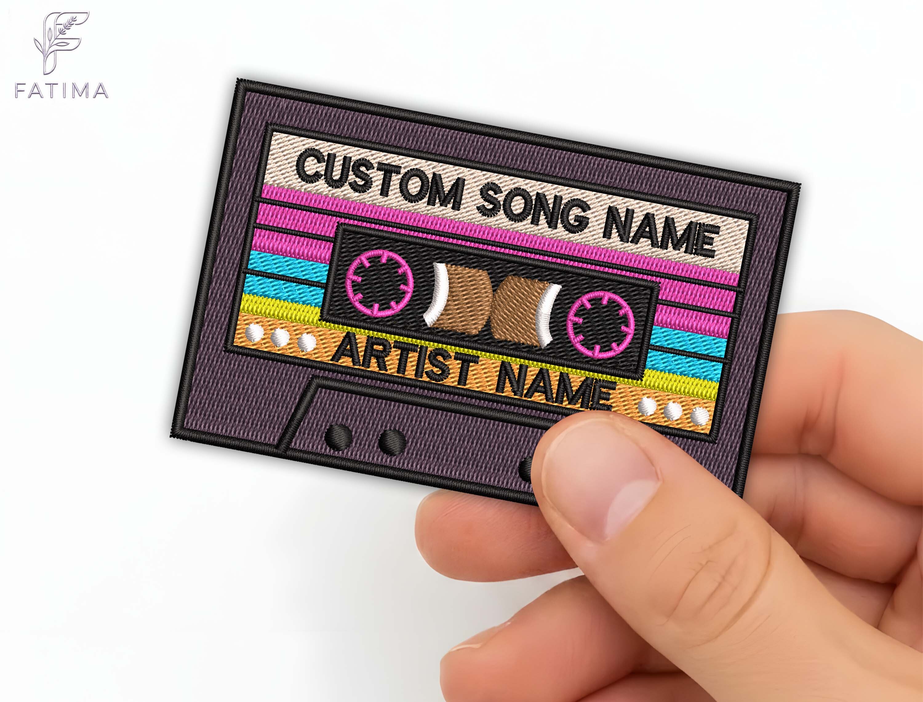Cassette Tape Patch Embroidery Design · Creative Fabrica