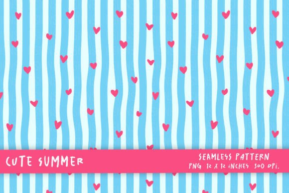 Cute Summer Blue Striped Background PNG Graphic by DSIGNS · Creative ...