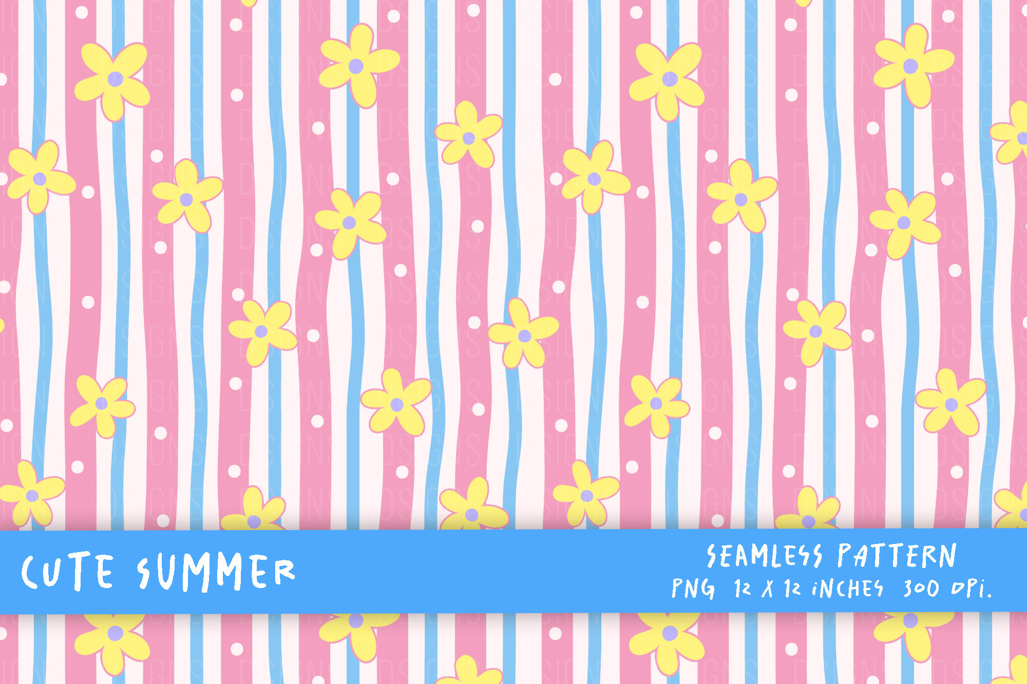 Cute Summer Pink Striped Background PNG Graphic by DSIGNS · Creative ...
