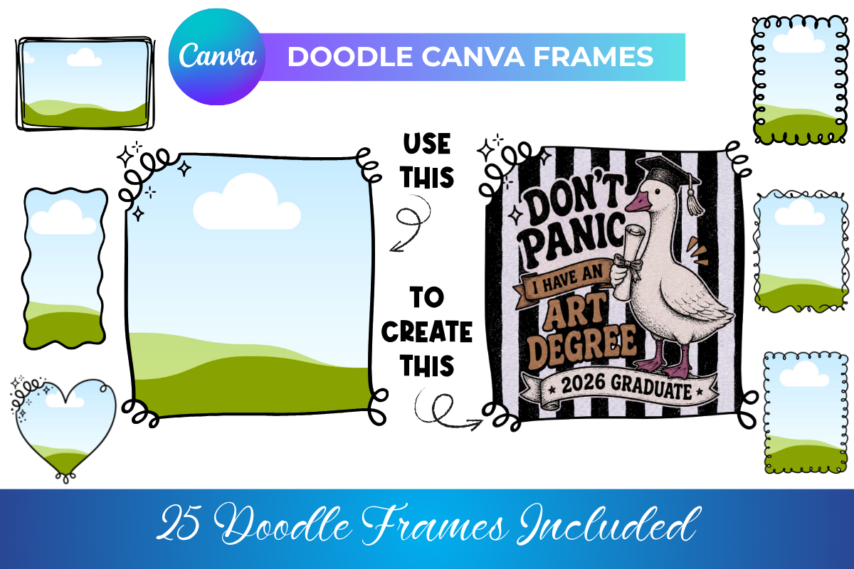 Doodle Border Canva Frames Graphic by Charnelle's Canvas · Creative Fabrica