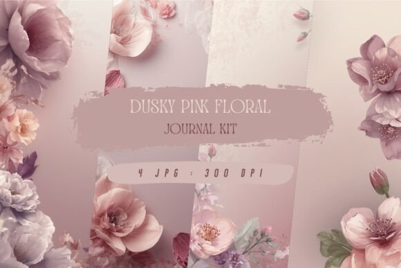 Dusky Pink Floral Journal Kit, Wallpaper Graphic by Amaze Digital ...