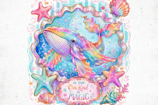 Fantasy Rainbow Whale PNG | Magical Ocea Graphic by Craftcity ...