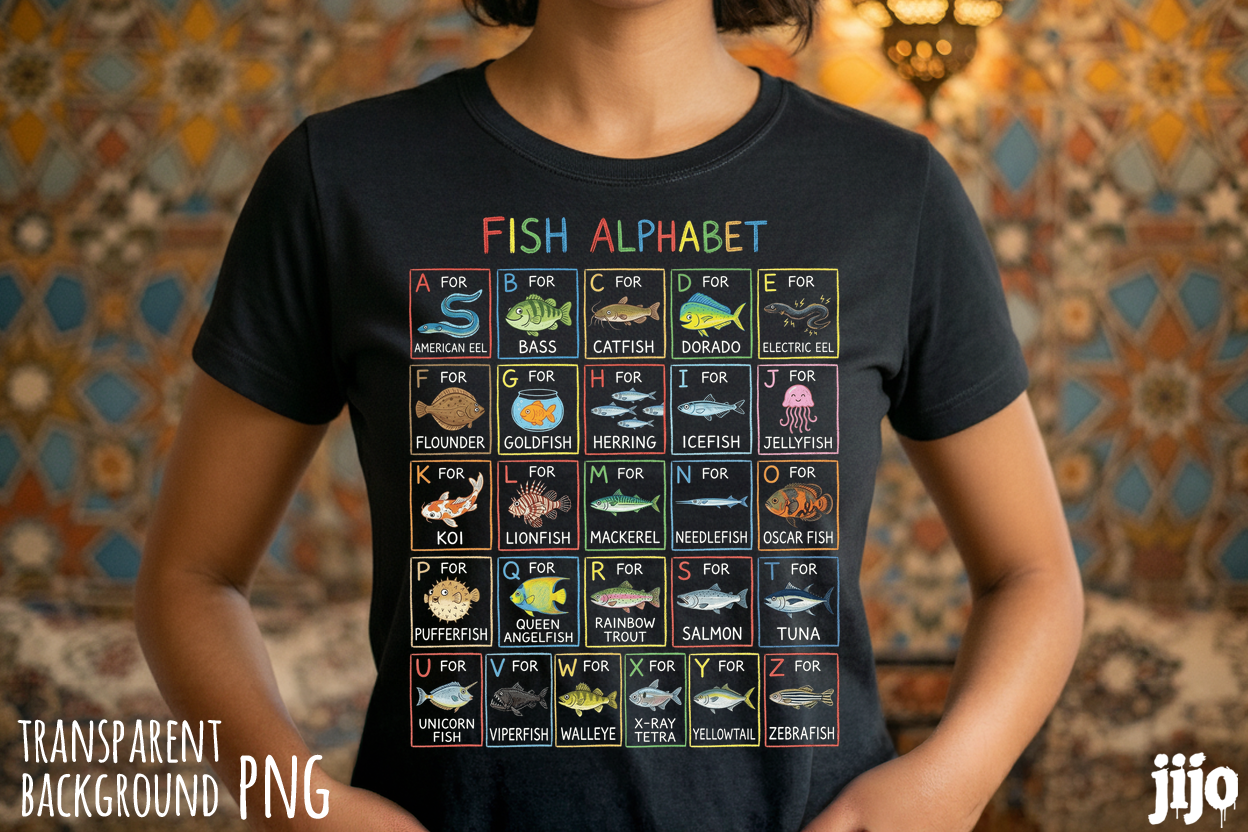 Fish Alphabet Bass Jellyfish PNG Graphic by jijopero · Creative Fabrica