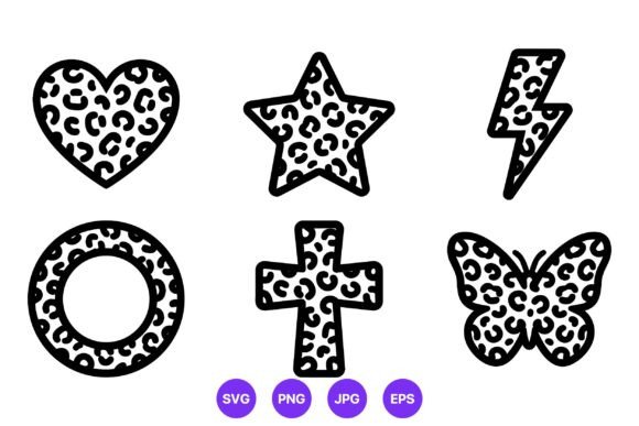 Leopard Print Heart Star Circle Cross Graphic by DesignVectx · Creative ...