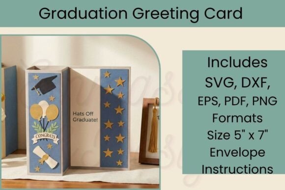 Square Column Graduation Card · Creative Fabrica