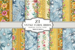 Vintage Floral Ribbon Seamless Pattern Graphic by Vectornest12 ...