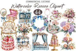 Watercolor French Rococo Clipart Graphic by ArtStory · Creative Fabrica