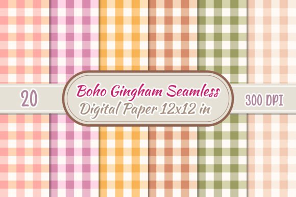 20 Boho Gingham Seamless Patterns Png Graphic by Josehysf · Creative ...