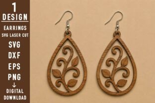 Abstract Earrings SVG, Laser Cut File · Creative Fabrica