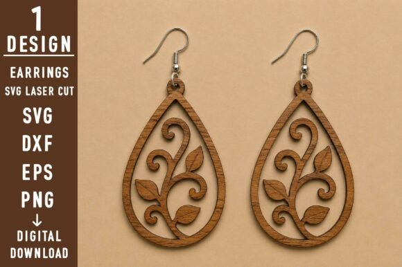 Abstract Earrings SVG, Laser Cut File · Creative Fabrica