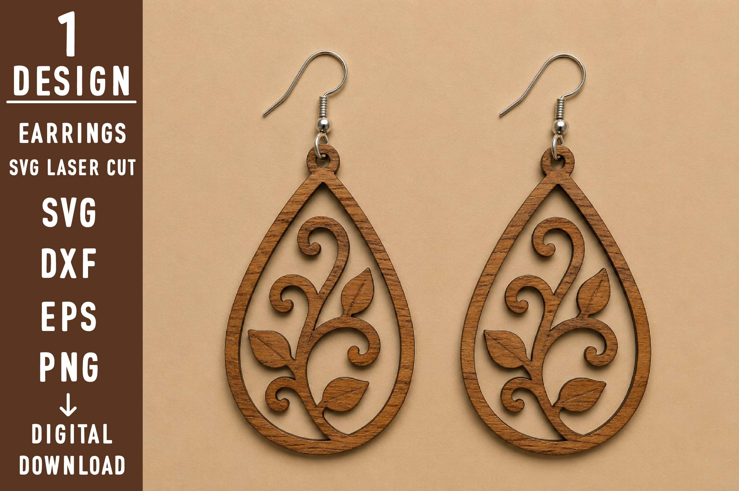 Abstract Earrings SVG, Laser Cut File · Creative Fabrica