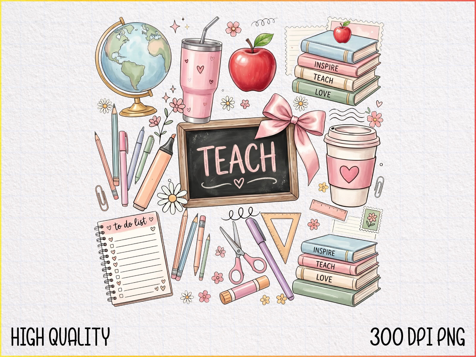 Cute Teaching Elements Sublimation PNG Graphic by ns_yeasmin · Creative ...