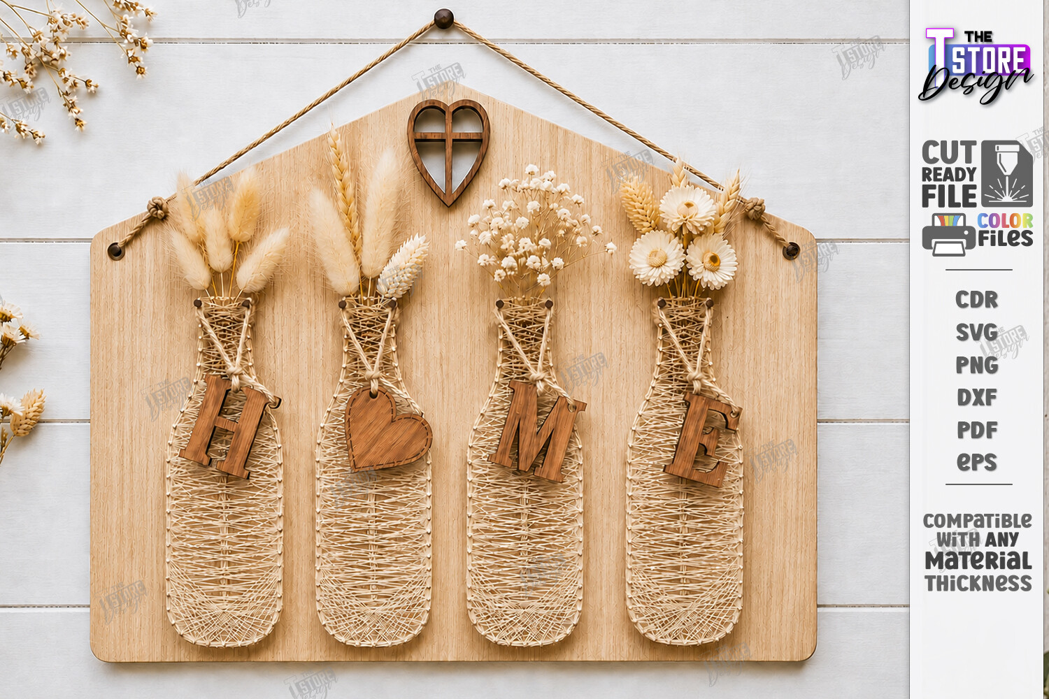 DIY String Art Wall Vase Laser Cut | CNC · Creative Fabrica