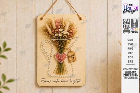 DIY String Art Wall Vase Laser Cut | CNC · Creative Fabrica
