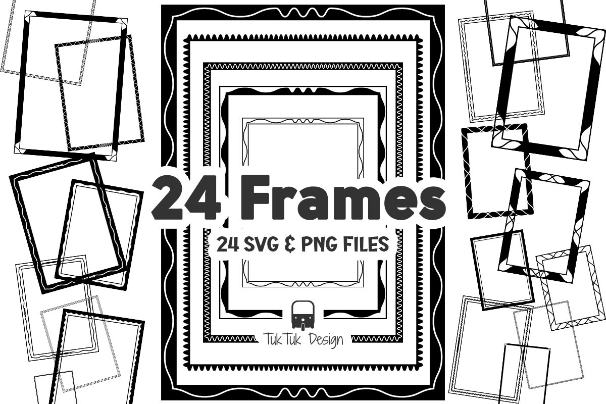 Decorative Border Frame SVG PNG Bundle Graphic by TukTuk Design ...