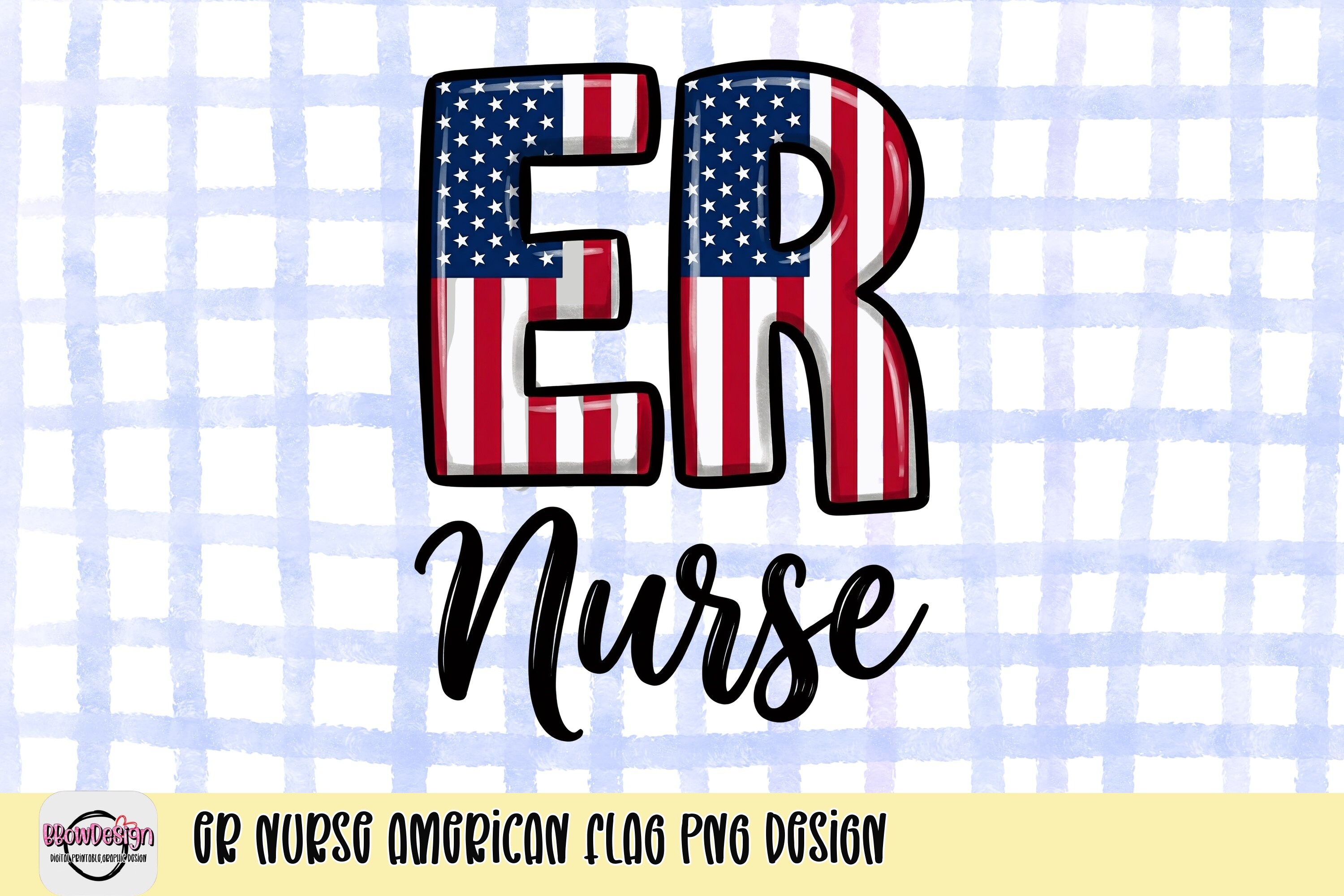 ER Nurse American Flag PNG Design Graphic by BbowDesign · Creative Fabrica