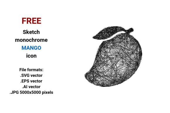 FREE Sketch Mango Icon Graphic by davidzydd · Creative Fabrica