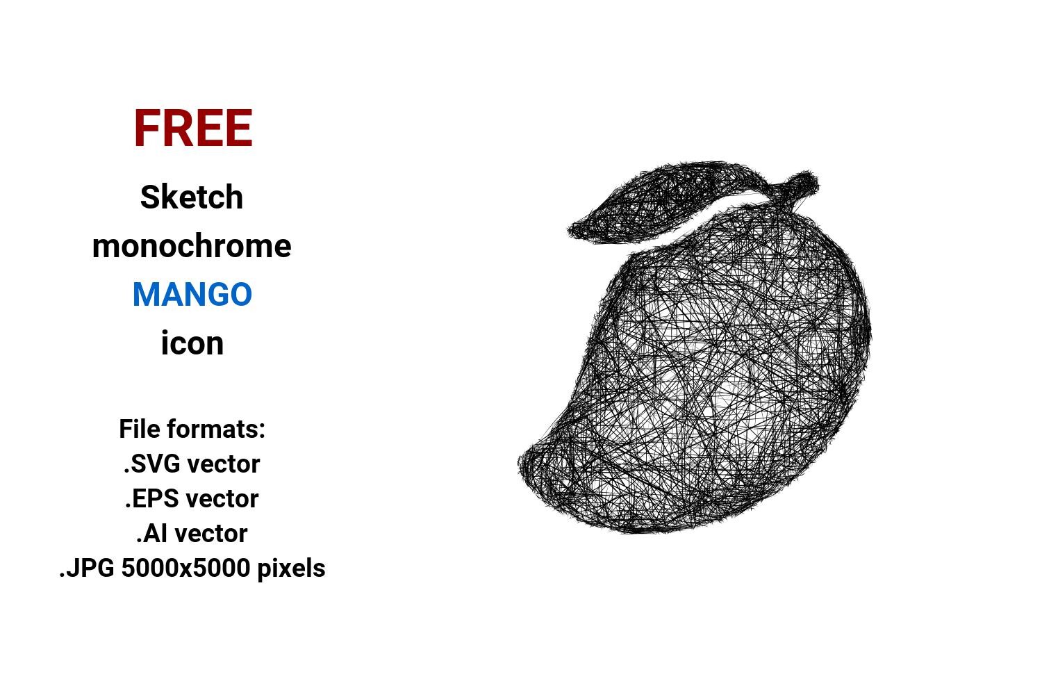 FREE Sketch Mango Icon Graphic by davidzydd · Creative Fabrica