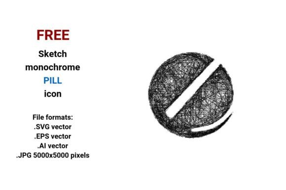 FREE Sketch Pill Icon Gráfico por davidzydd · Creative Fabrica