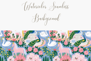Fairycore Pink Unicorn and Swan Seamless Pattern Graphic by ...