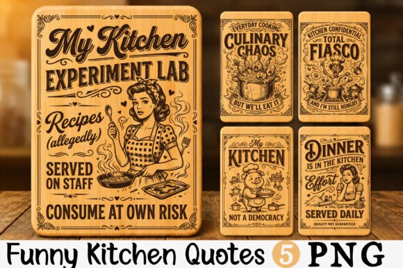 Funny Kitchen Quotes PNG Graphic by Rose Art · Creative Fabrica